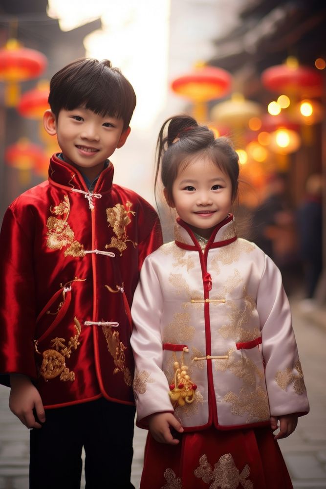 Chinese kids portrait festival costume. | Free Photo - rawpixel