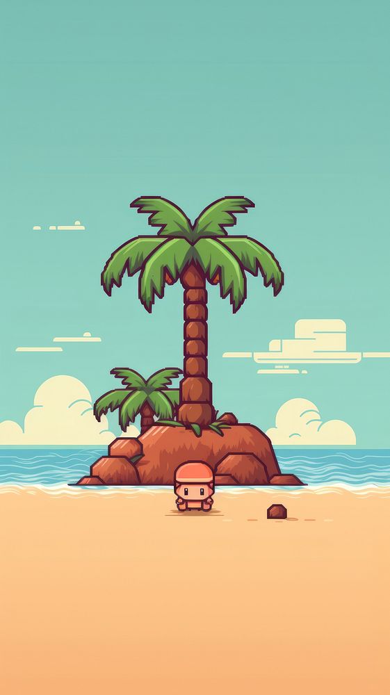 8 bit wallpaper outdoors cartoon | Free Photo Illustration - rawpixel