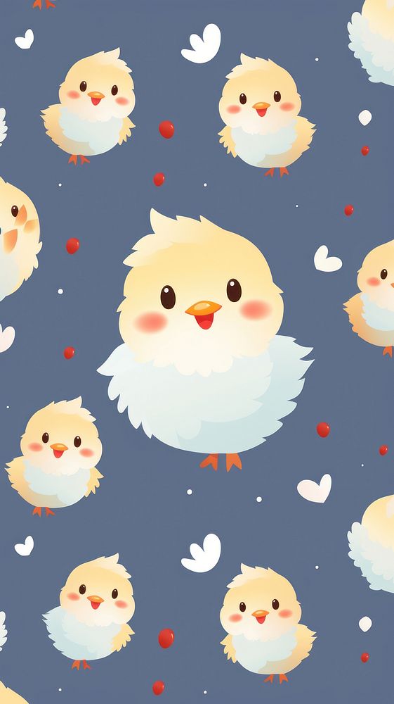 Cute baby chicken pattern wallpaper | Free Photo Illustration - rawpixel
