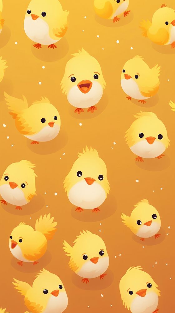 Cute baby chicken pattern wallpaper | Free Photo Illustration - rawpixel