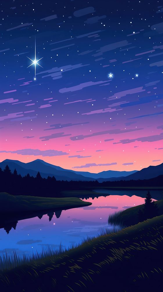 Shooting star landscape night outdoors. | Free Photo Illustration ...