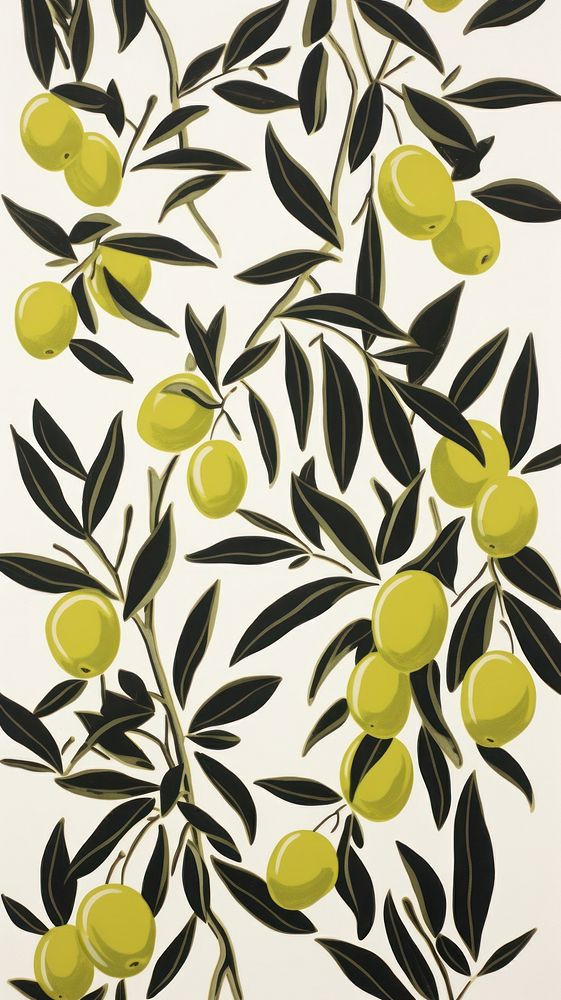 Olive branches pattern fruit plant. | Premium Photo Illustration - rawpixel
