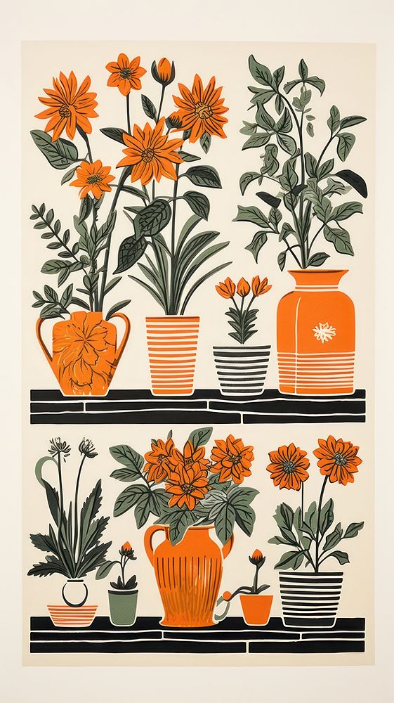 Florsit flower shop pattern drawing | Free Photo Illustration - rawpixel