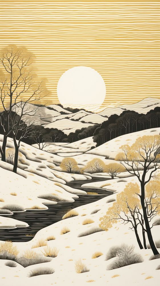 Gold and silver winter scene | Premium Photo Illustration - rawpixel