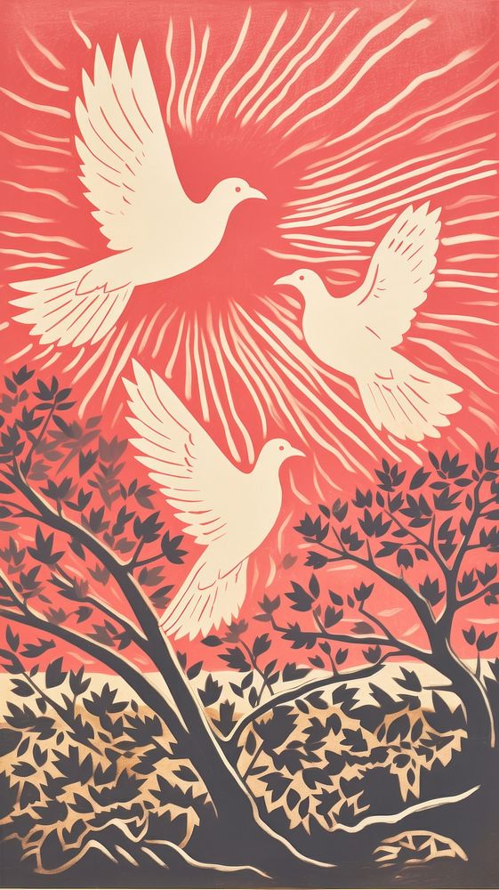 Gold pink silver doves flying | Free Photo Illustration - rawpixel