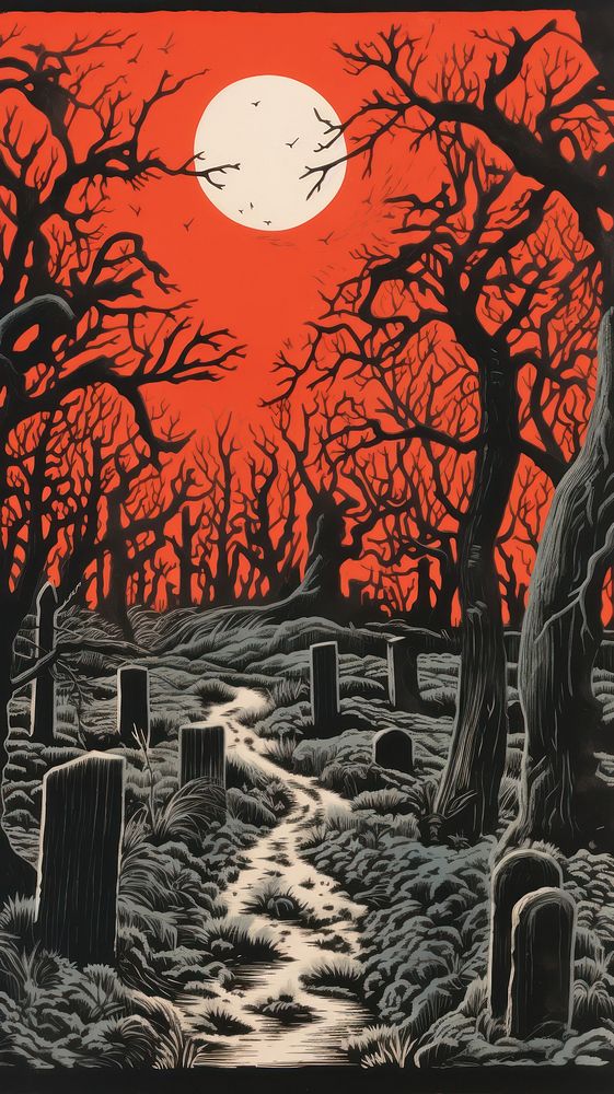 Graveyard outdoors drawing nature. | Free Photo Illustration - rawpixel