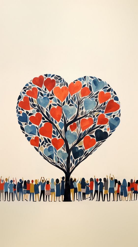 Group people holding heart drawing | Free Photo Illustration - rawpixel