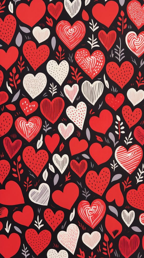 Kawaii hearts backgrounds creativity repetition. | Free Photo ...