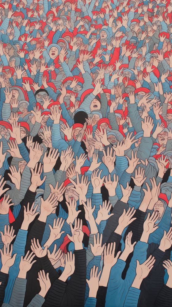 Large crowd cheering stadium drawing | Free Photo Illustration - rawpixel