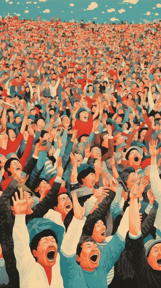 Large crowd cheering stadium audience | Premium Photo Illustration ...