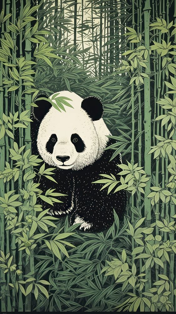 Panda and bamboo forrest nature | Premium Photo Illustration - rawpixel