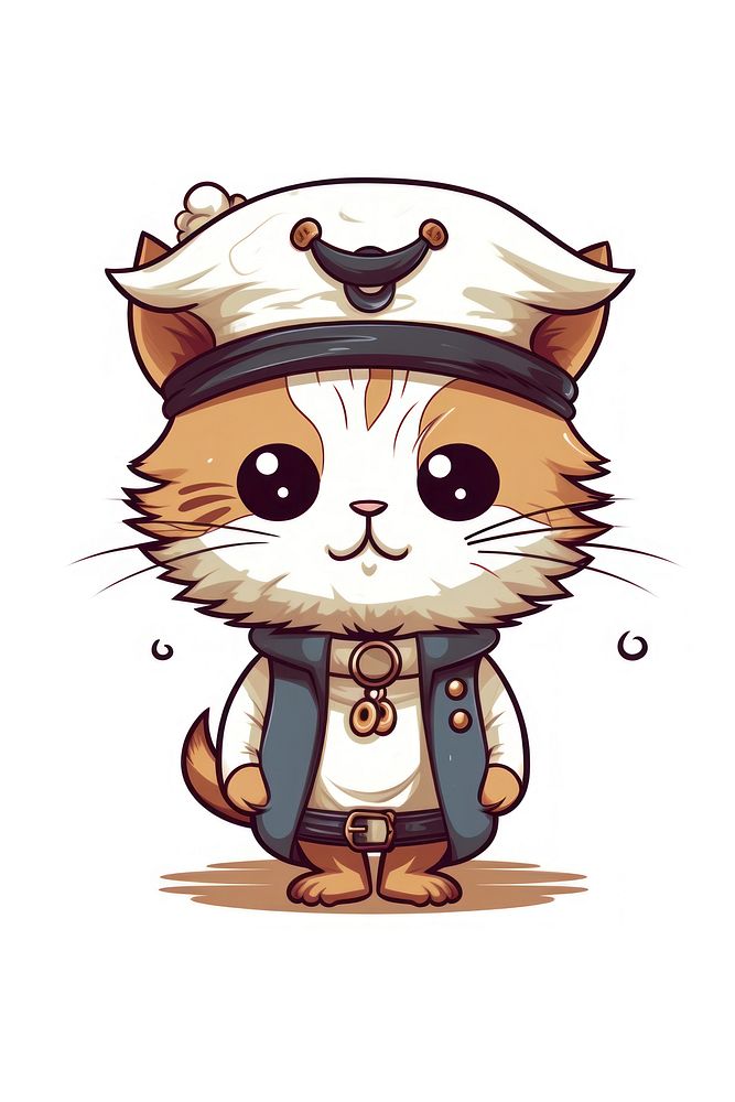 Pirate cat cartoon drawing animal | Free Photo Illustration - rawpixel