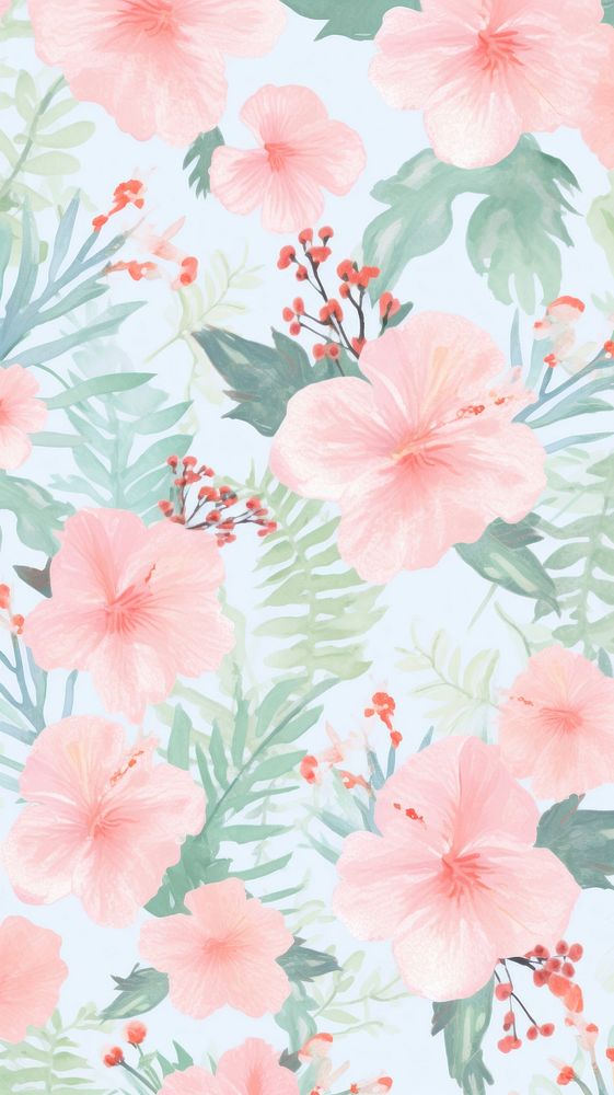 Hibiscus pattern flower plant. | Premium Photo Illustration - rawpixel
