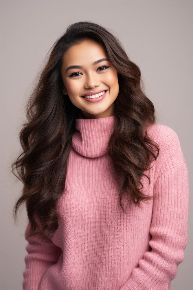 half american-asian young woman sweater | Free Photo - rawpixel