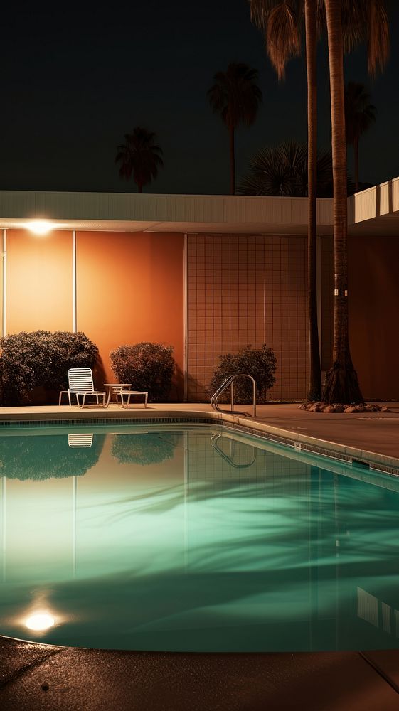 Aesthetic night minimal pool architecture | Free Photo - rawpixel