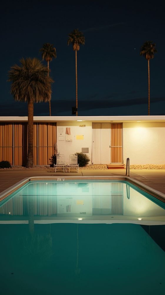 Aesthetic night minimal pool architecture | Free Photo - rawpixel