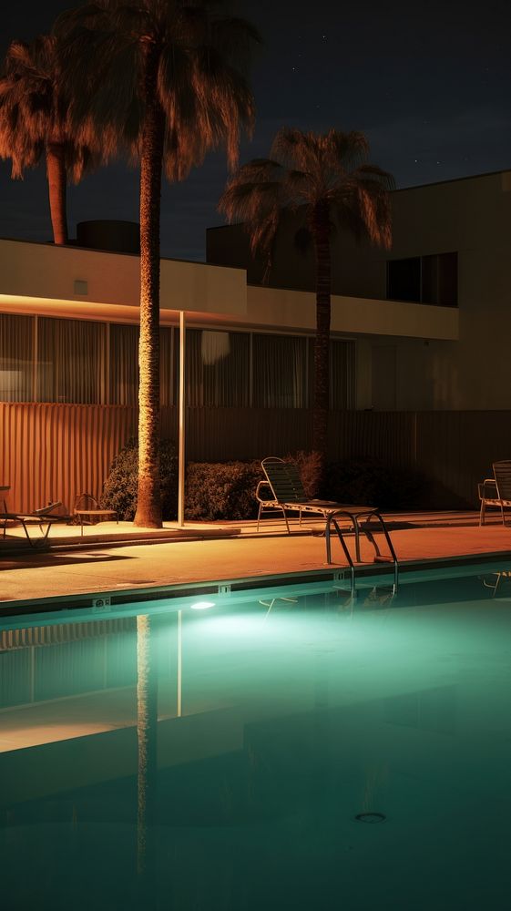 Aesthetic night minimal pool architecture | Premium Photo - rawpixel