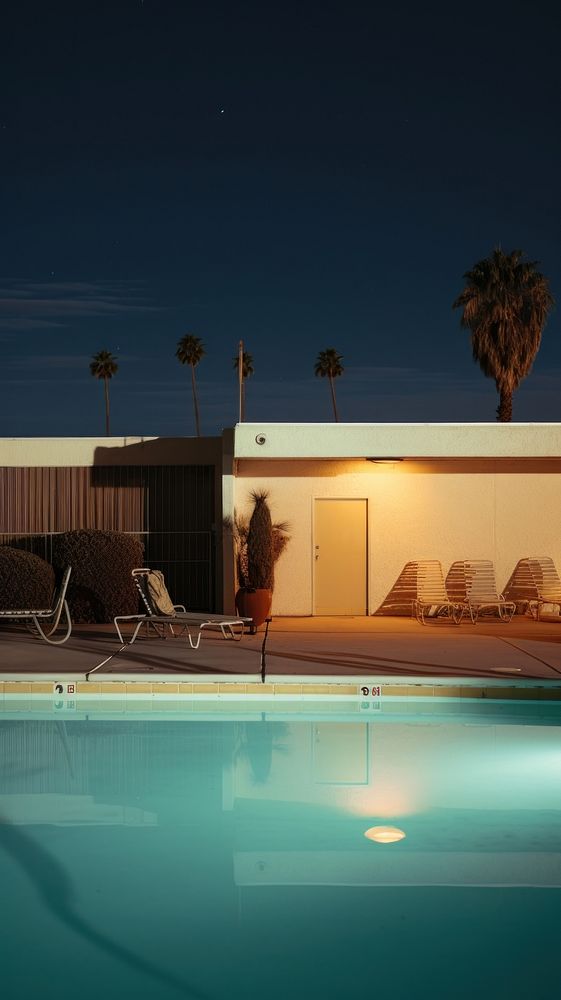 Aesthetic night minimal pool architecture | Free Photo - rawpixel