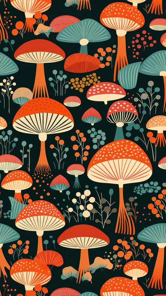 Mushroom pattern backgrounds fungus. AI | Free Photo Illustration ...