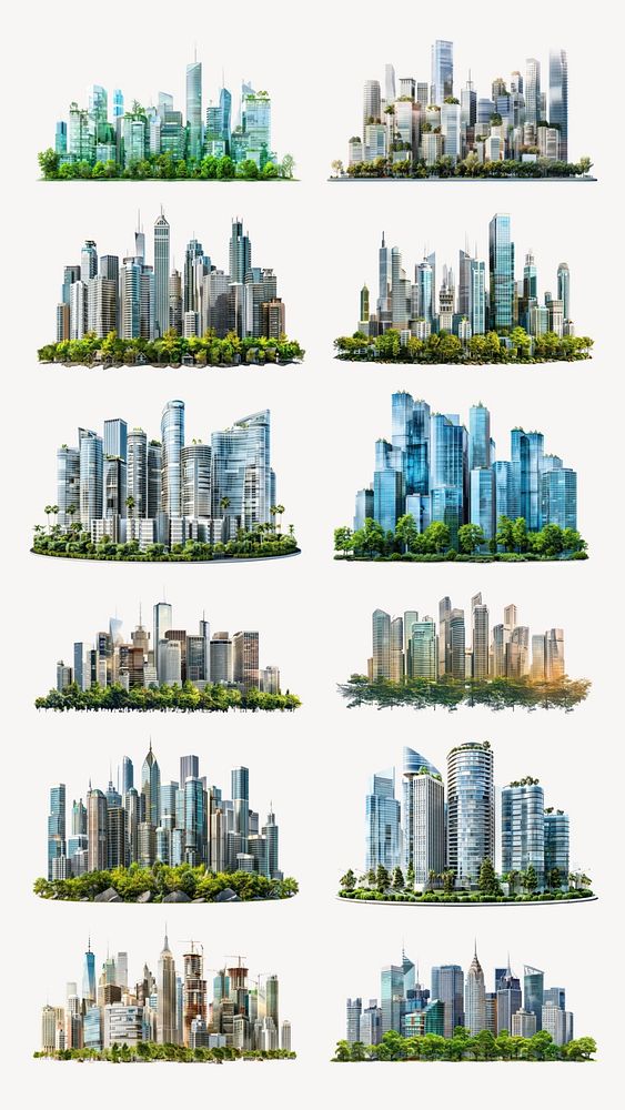 Modern city design element set | Free Photo - rawpixel