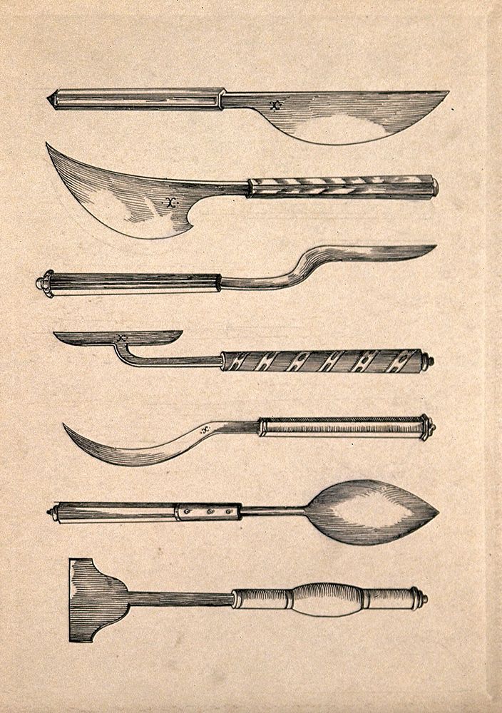 Surgical instruments: seven figures. Pen | Free Photo Illustration ...