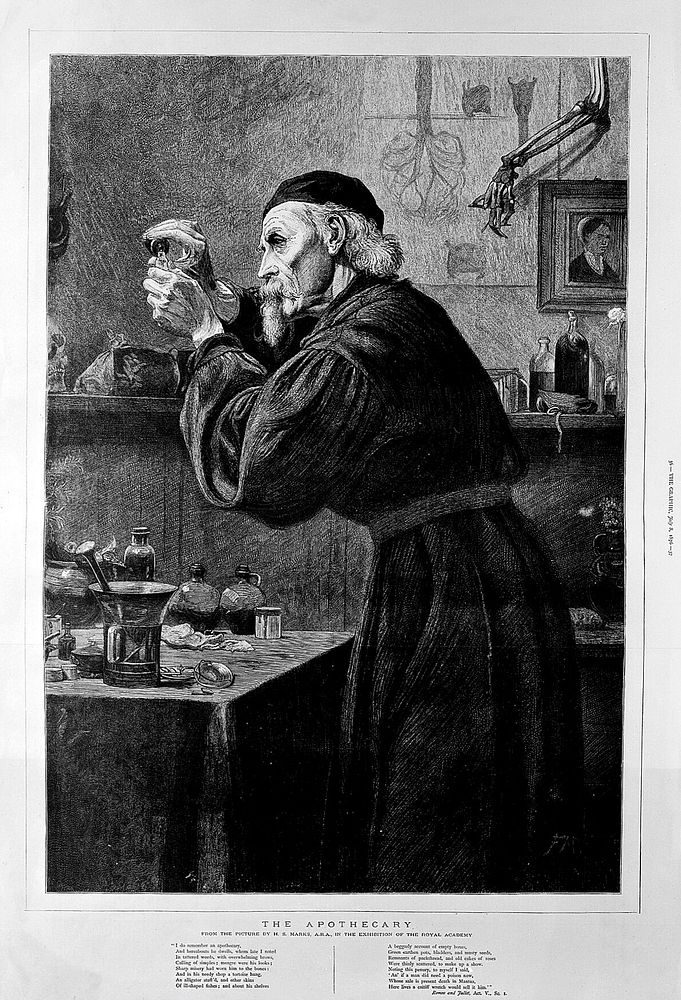 An apothecary his laboratory concocting | Free Photo Illustration ...