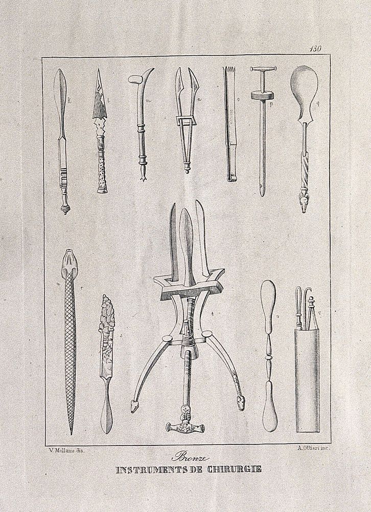 Ancient Roman bronze surgical instruments: | Free Photo Illustration ...