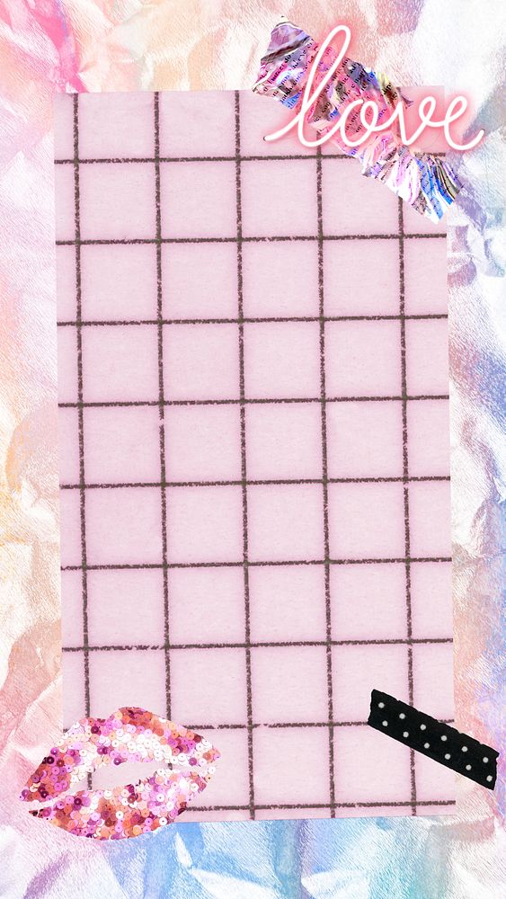 Pink grid pattern mobile wallpaper, | Premium Photo - rawpixel