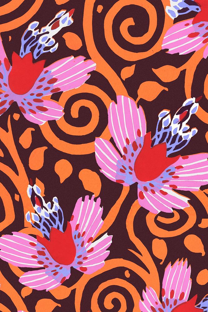 Aesthetic flower pattern background, Art | Premium Photo Illustration ...