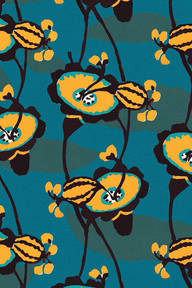 Aesthetic flower pattern background, Art | Premium Photo Illustration ...