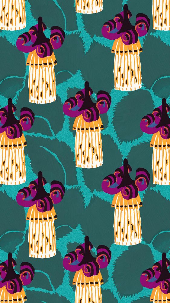 Vintage flower pattern iPhone wallpaper, | Premium Photo Illustration ...