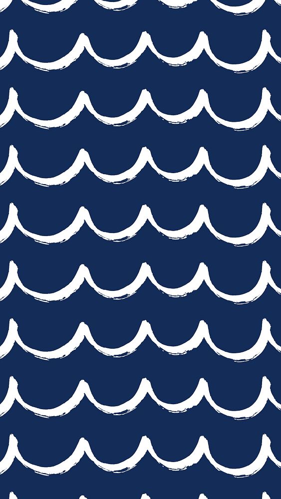 Blue iPhone wallpaper cute wave | Free Photo - rawpixel