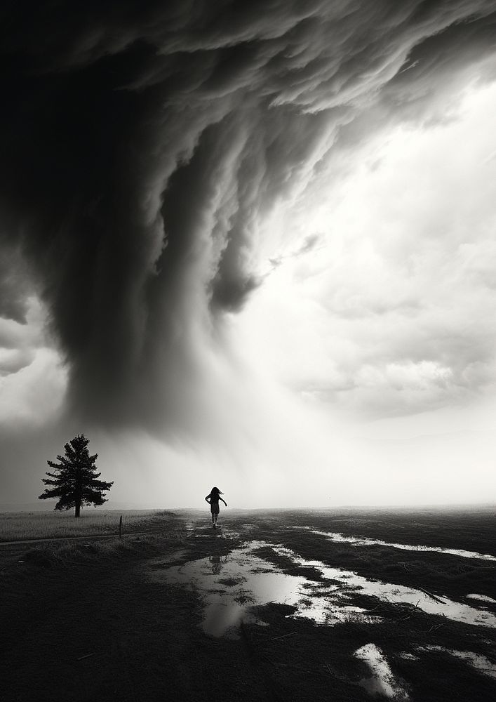 People running away tornado outdoors | Premium Photo - rawpixel