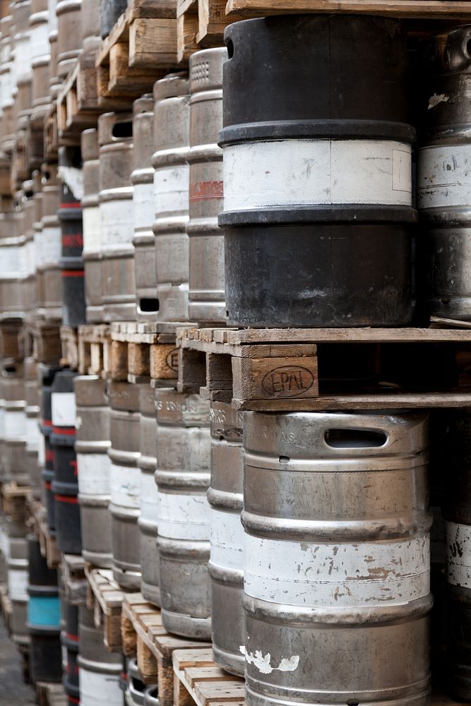 Stack aluminium beer kegs. Free | Free Photo - rawpixel