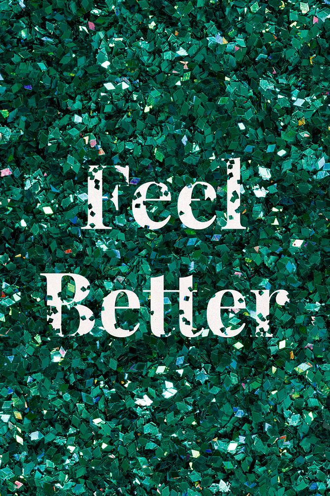 Feel better psd word glitter | Premium PSD - rawpixel