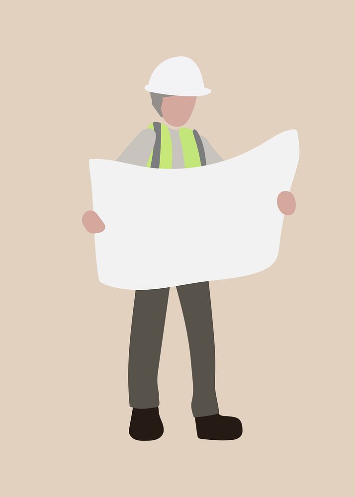 Architect clipart, occupation character illustration | PSD Illustration ...