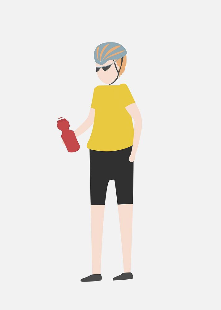 Cycler wearing helmet clipart, fitness, | Premium Vector Illustration ...