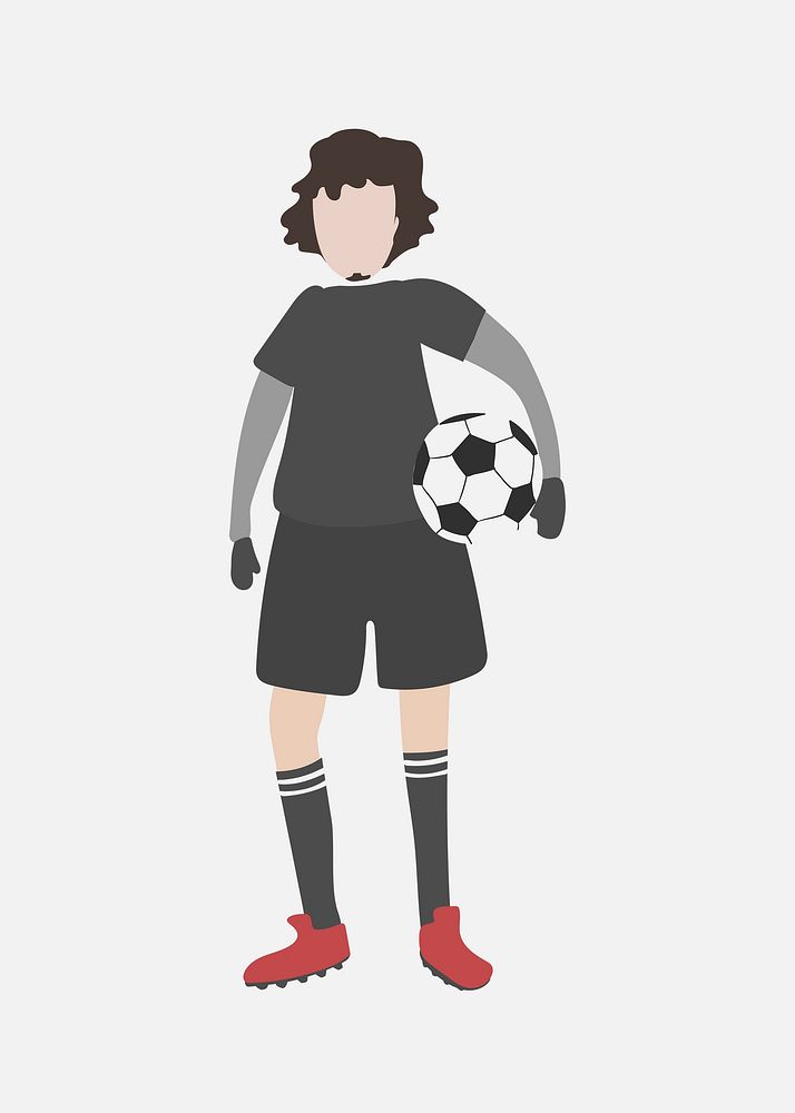 Soccer player clipart, sportsperson, occupation | Vector Illustration ...