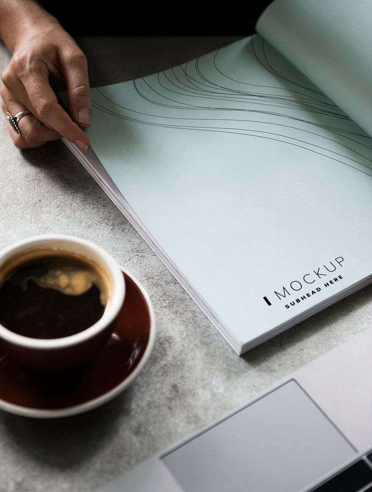 Woman reading magazine page mockup | Premium PSD Mockup - rawpixel