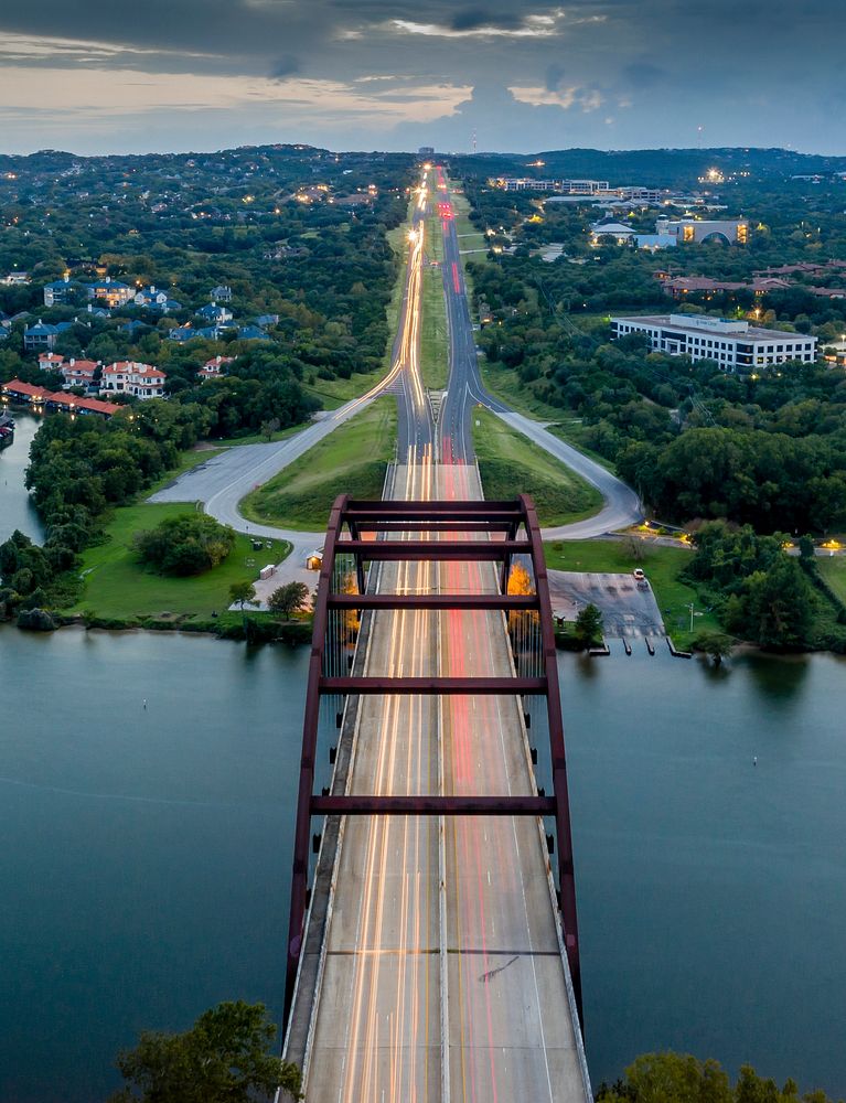 Sunset over the Pennybacker Bridge | Free Photo - rawpixel