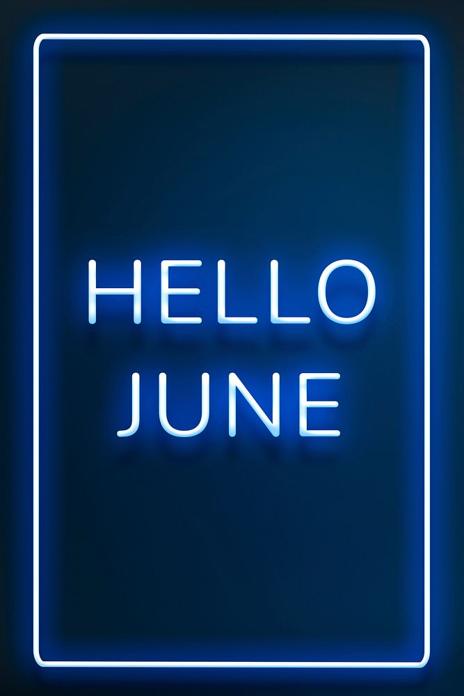 Hello June frame neon border | Free Photo - rawpixel
