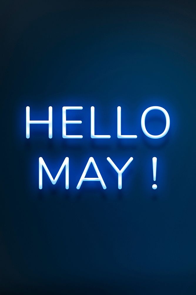 Glowing Hello May! typography | Free Photo - rawpixel