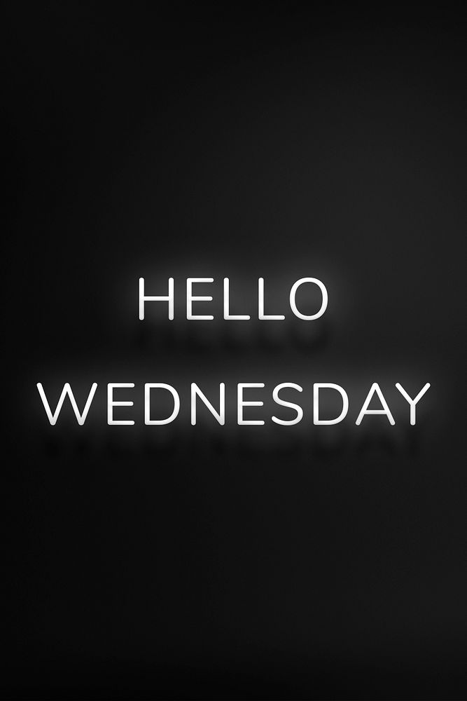 Glowing neon Hello Wednesday text | Free Photo - rawpixel