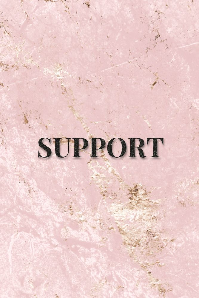 Support word typography font pink | Free Photo - rawpixel