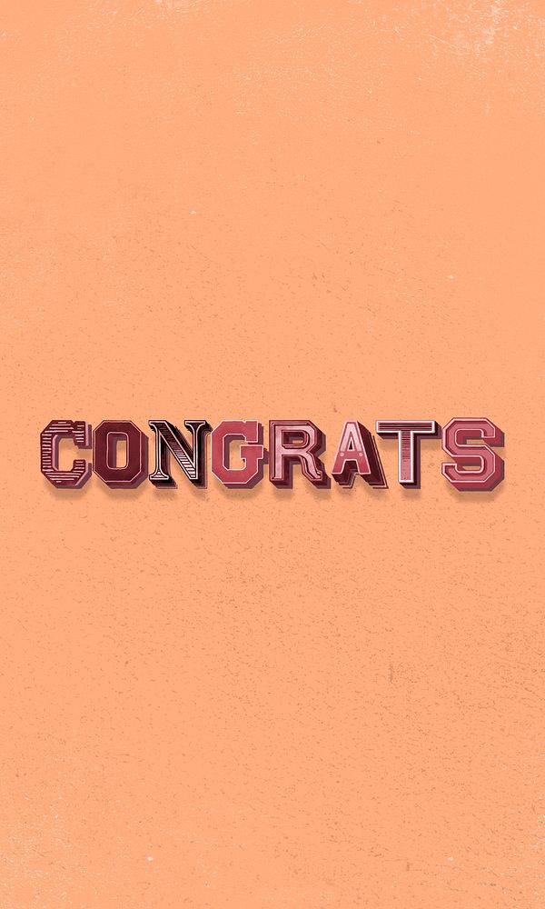 Congratulation word western vintage typography | Free Photo - rawpixel