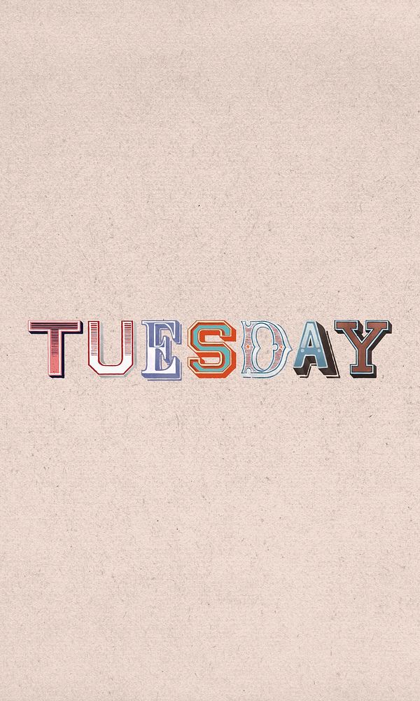 Tuesday text retro 3d graphic | Free Photo - rawpixel