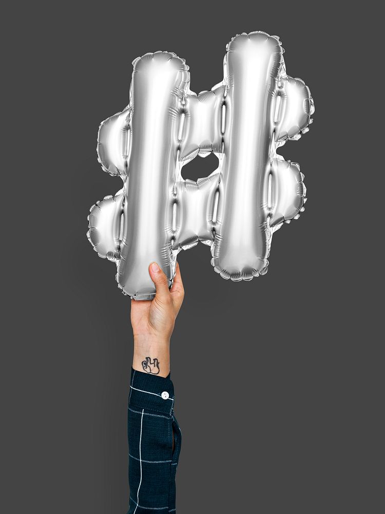 Hand holding balloon hashtag symbol | Free Photo - rawpixel