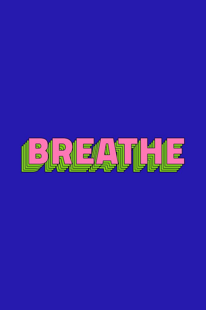 Retro breathe word font layered | Free Photo - rawpixel