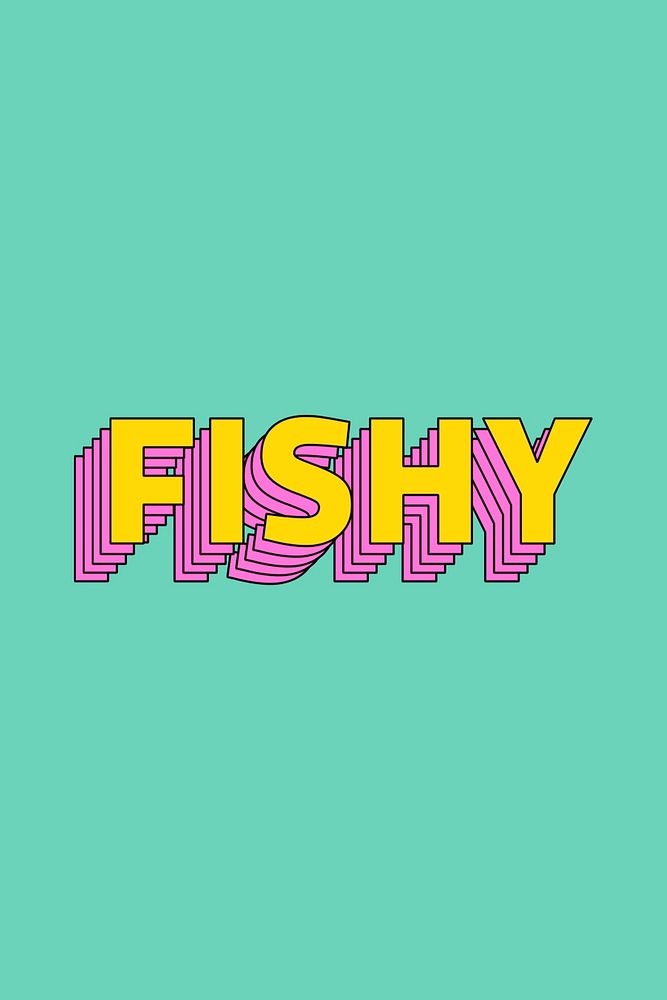 Fishy text retro layered typography | Free Photo - rawpixel
