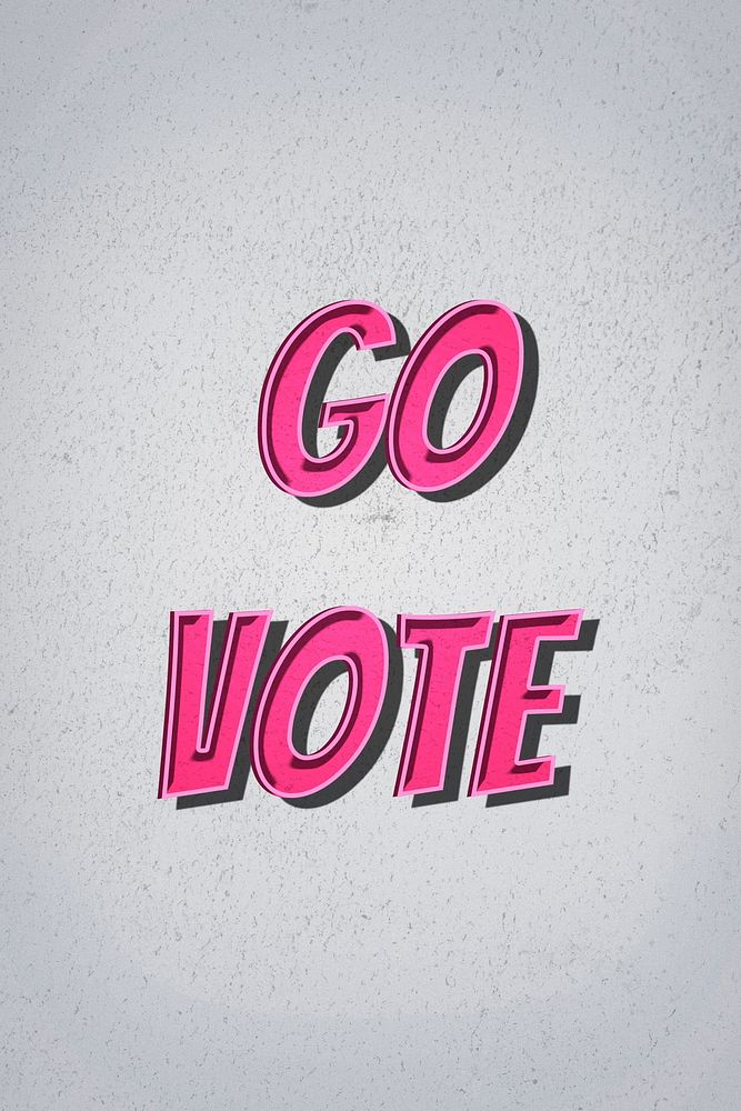 Go vote retro typography illustration | Free Photo - rawpixel